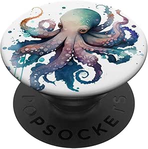 Amazon.com: Octopus Watercolor Marine Sea Ocean Animal Life Biologist ...