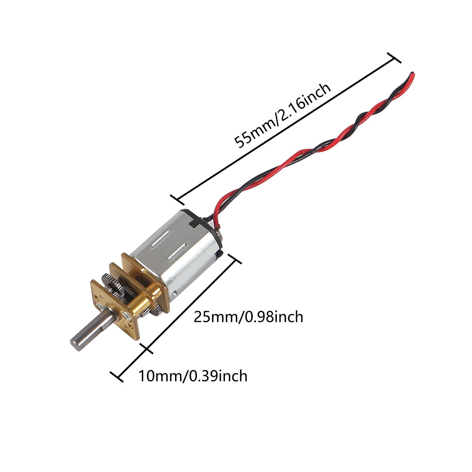 Snapklik.com : 3pcs Mini Micro N20 Gear Motor DC 3V-6V Slow Speed Full ...