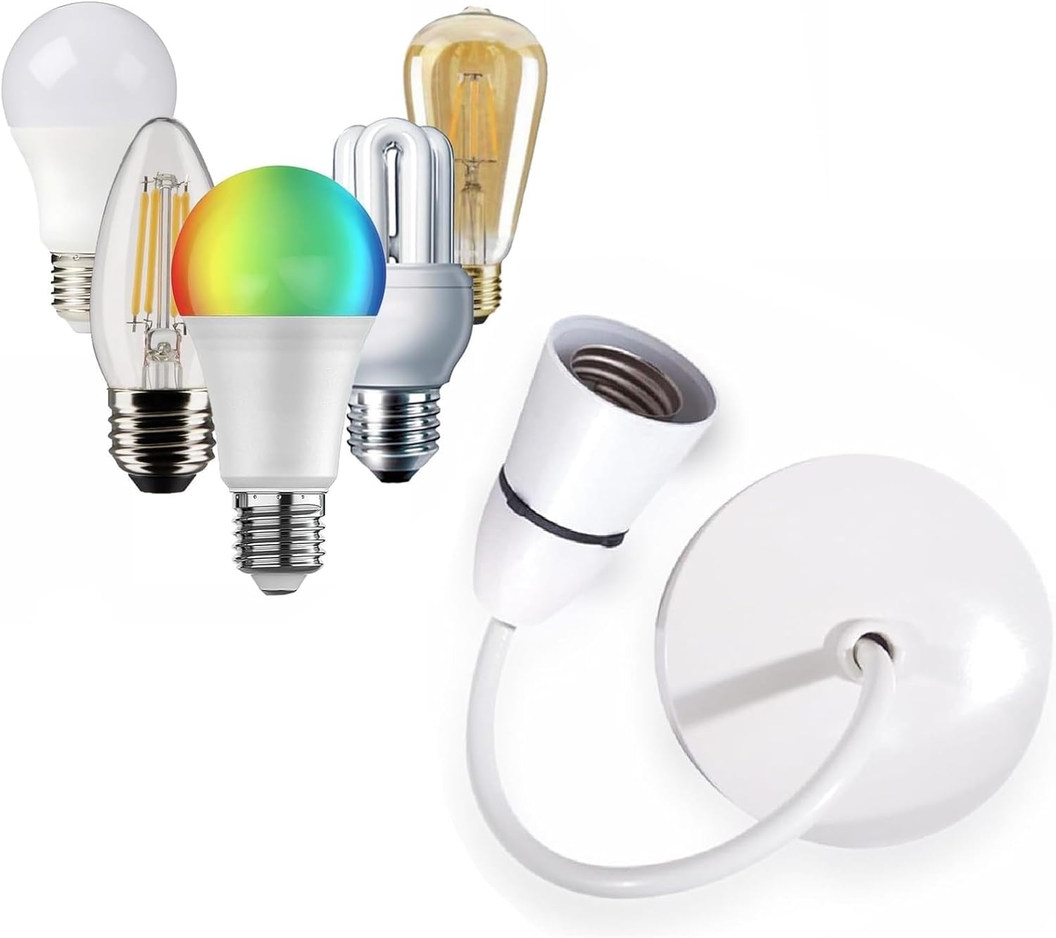 LORD C Ceiling Pendant E27 100W Heavy Duty Light Bulb Holder Light ...