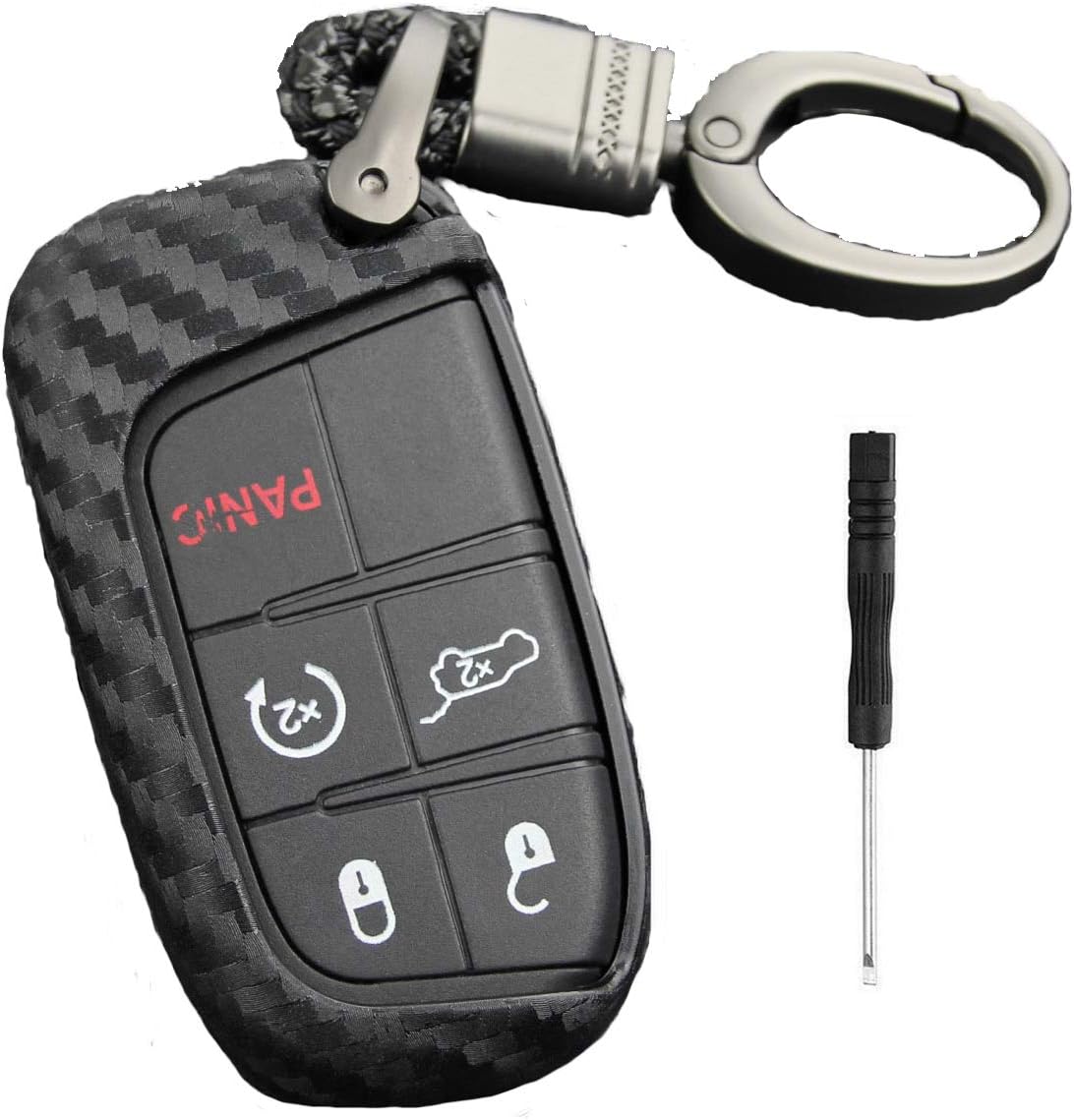 Amazon.com: 2PCS Key Fob Cover for Jeep & Dodge | Grand Cherokee ...