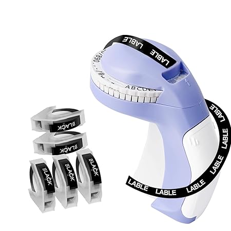 Embossing Label Maker with 5 Label Tapes, 3D Embosser Handheld Label ...