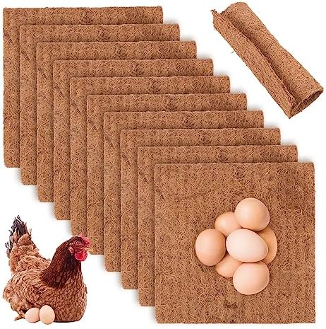 Chicken Nesting Pads, 10 Pack Chicken Nest Pads Natural Coconut Fiber ...