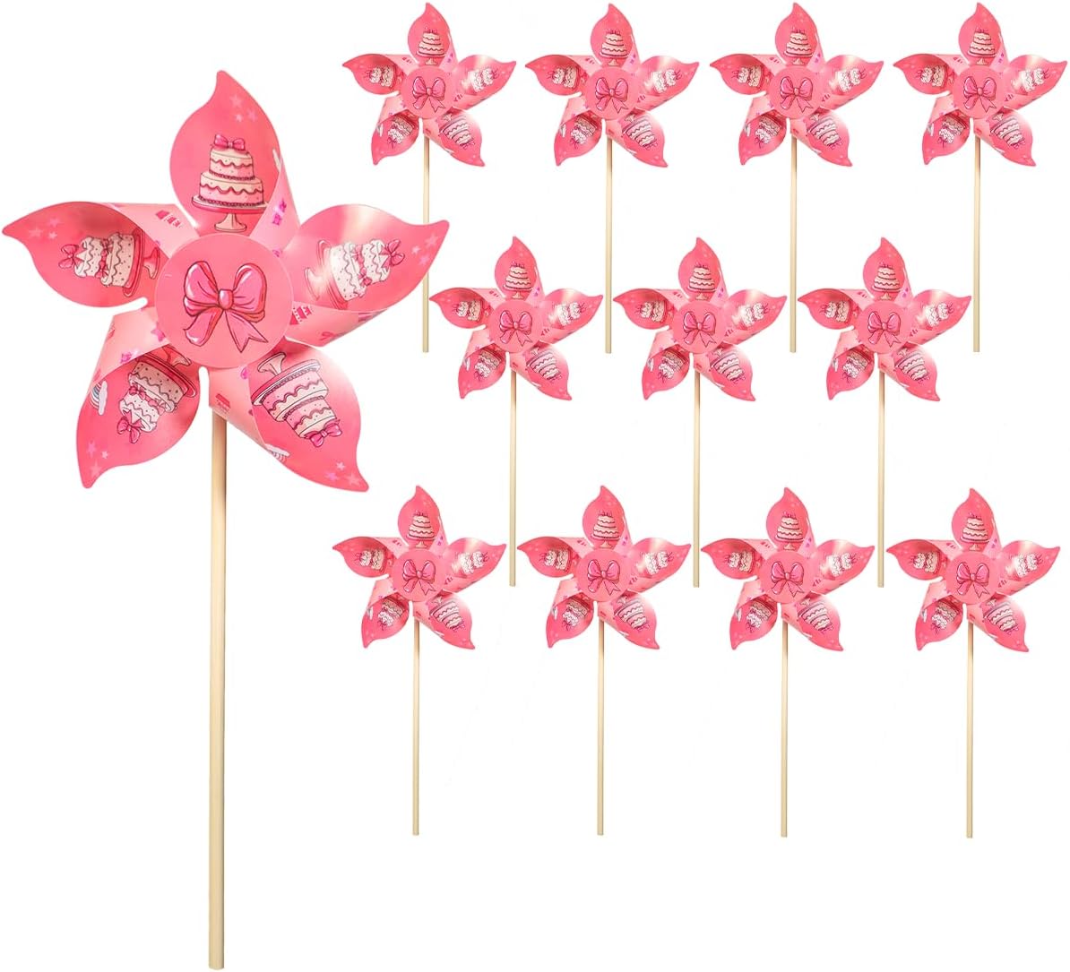 Amazon.com: 12 Pack Birthday Cake-Themed Pinwheels,Wind Spinners,Set ...