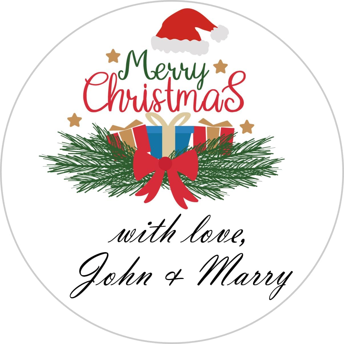 Amazon.com: OOELYY Customized Merry Christmas Stickers - Personalized ...