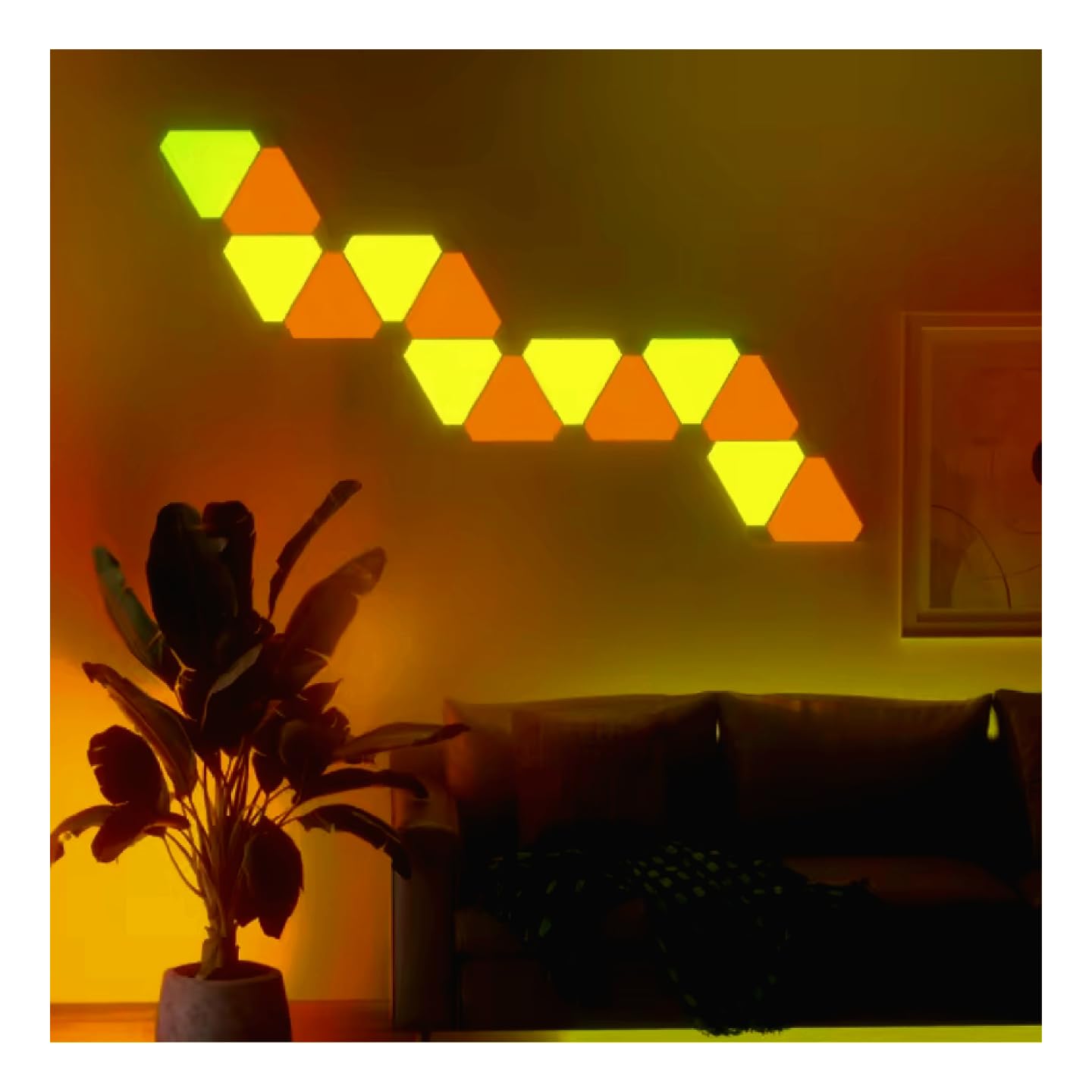 TEDTECH Modular RGB LED Triangle Wall Lights - Touch Control, Color ...