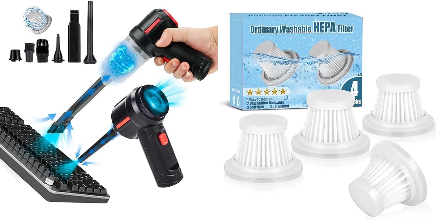 Amazon.com: Air Duster - Computer Vacuum Cleaner - 4 Pack Vacuum ...