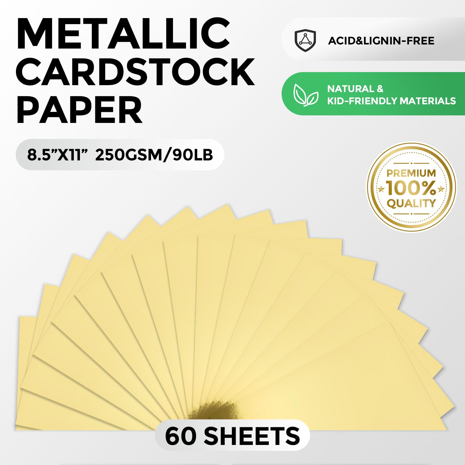 Snapklik.com : 60 Sheets Metallic Gold Cardstock, 8.5 X 11 Inches,90lb ...
