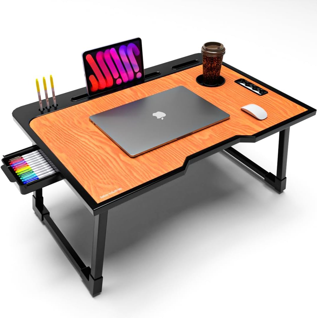 AUNO Homes Table Laptop Study Bed Home Wooden Foldable Students Stand ...