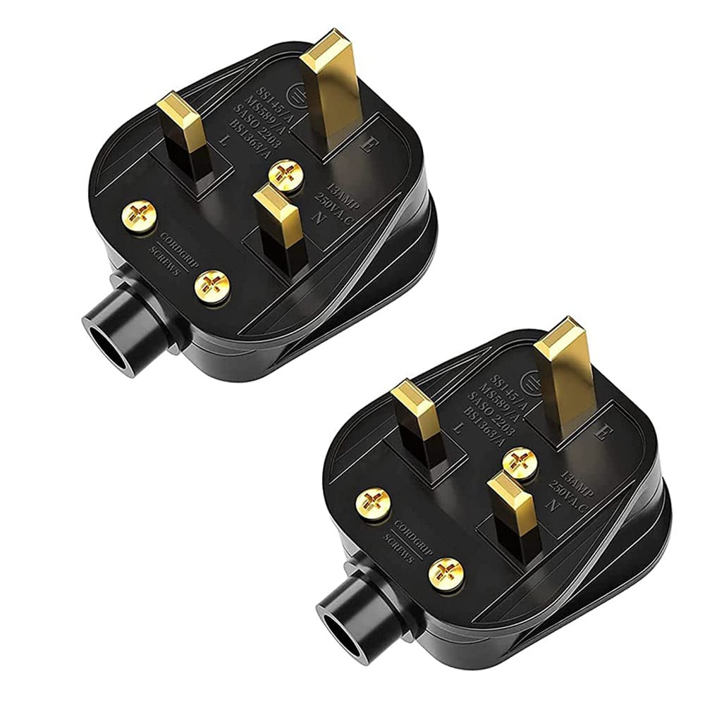 Plugs with 13 AMP Fused, 3 Pin Mains Plug with Cord Grip Rewireable ...