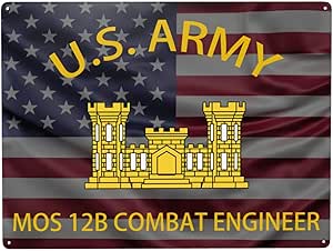 Amazon.com: Us Army Mos 12b Combat Engineer Veteran Unique Metal Sign ...
