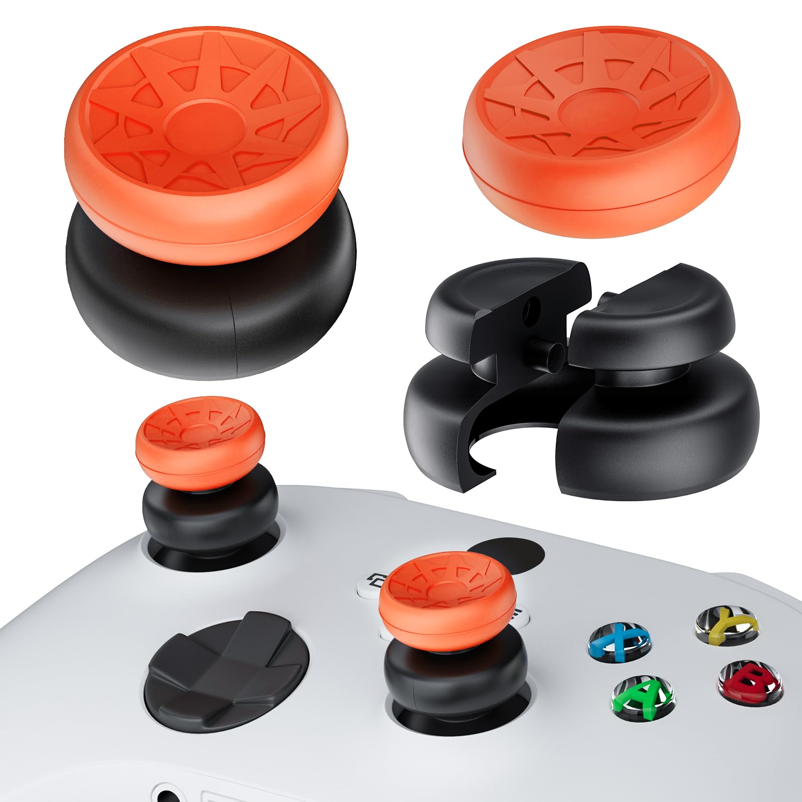 Amazon.com: PlayRealm NO FALLING OFF Thumbstick Extender & Silicone Grip Cover 2 Sets for Xbox ...