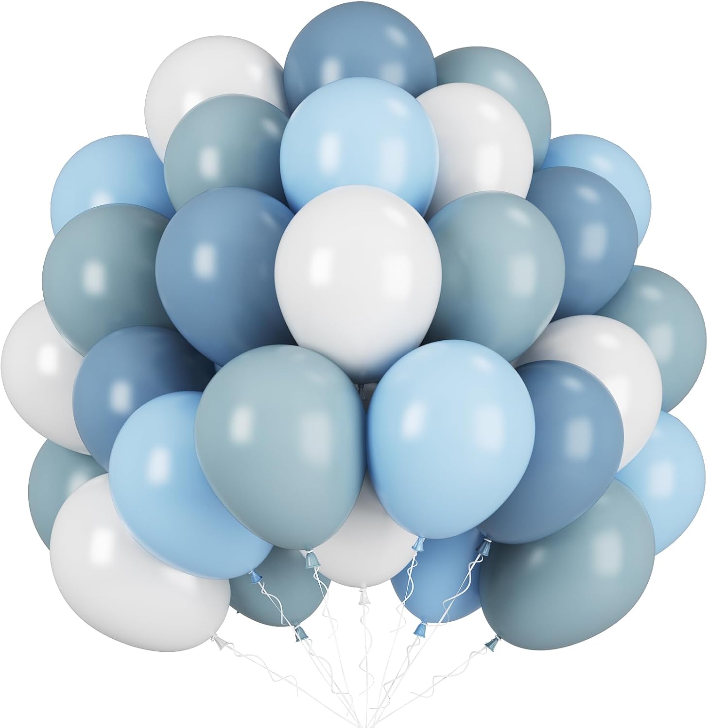 Amazon.com: Dusty Blue Balloons, 60 Pcs 12 Inch Fog Slate Baby Blue Balloons with Matte White ...