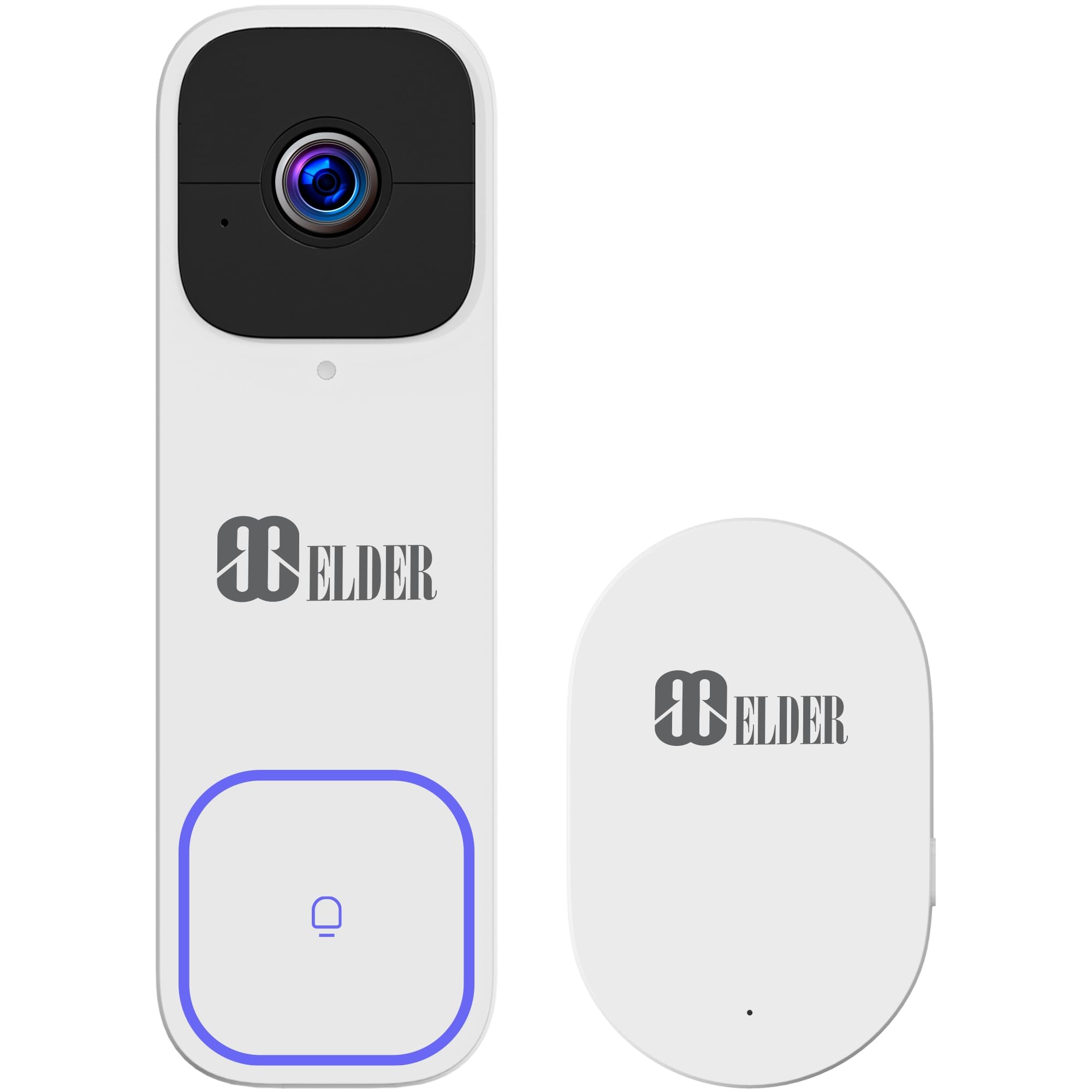 Elder Doorbell Camera Wireless 2K 64GB WiFi Battery-Operated & Chime ...