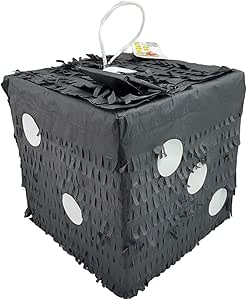 Amazon.com: APINATA4U Black Dice Pinata with White Dots, Casino Themed ...
