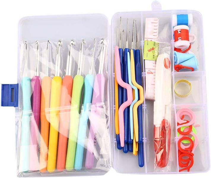 Opaltool Crochet Hooks Set, 57PCS Knitting Tool Set Including 16 Sizes ...