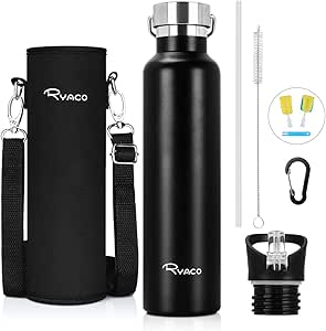 Amazon.com: Ryaco Stainless Steel Water Bottle, Vacuum Insulated Double Walled Drinking Bottle ...