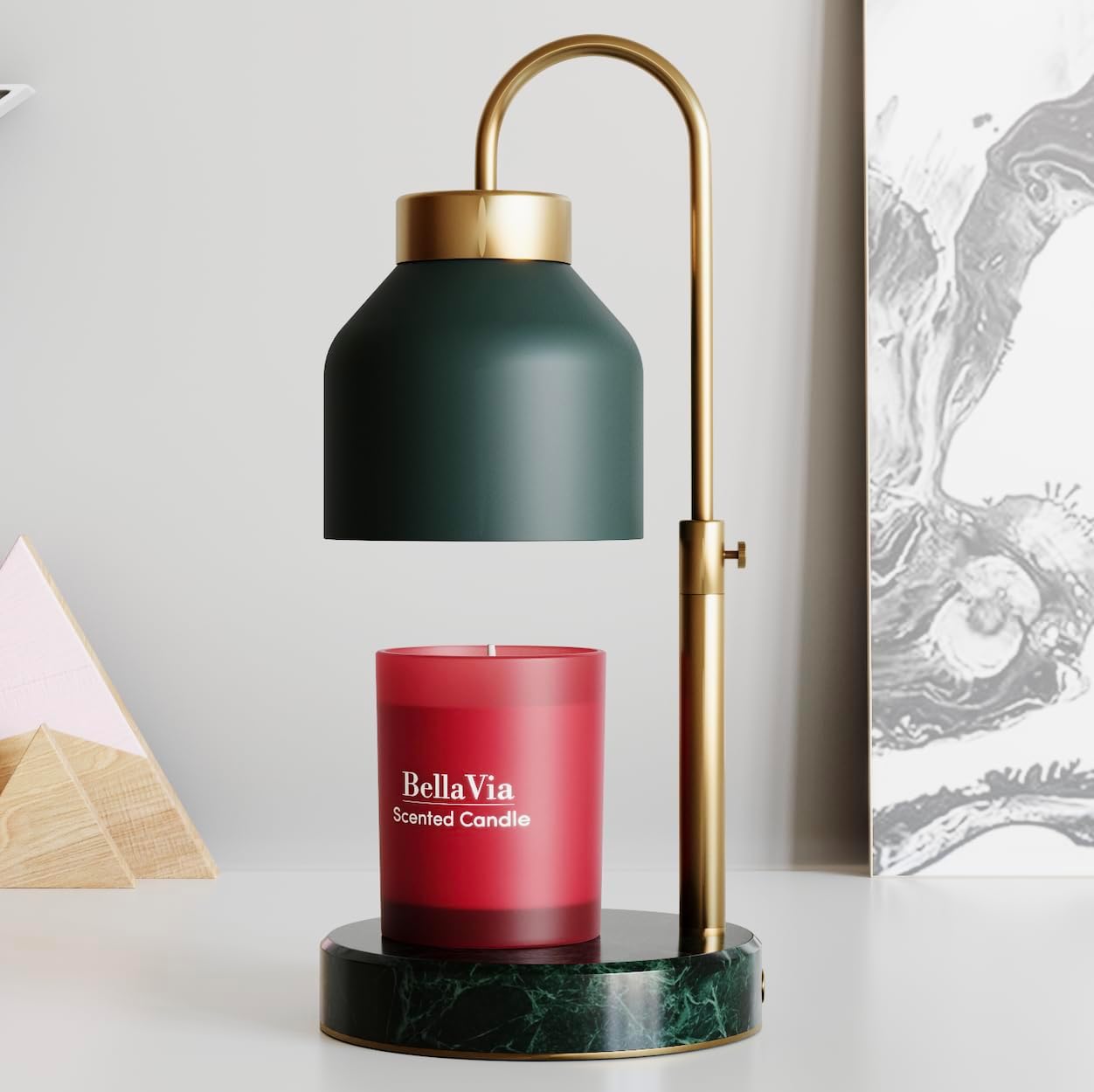 Amazon.com: Marble Candle Warmer Lamp, Green Stone w/ 2 Bulbs ...