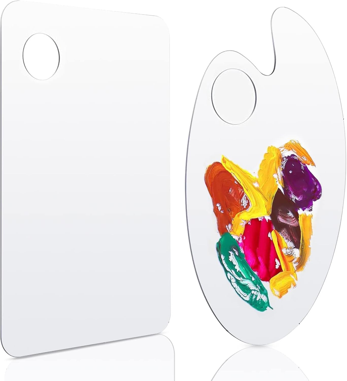 Paint Palette, 2 Pcs Acrylic Paint Tray, Paint Pallet for Arts, Crafts ...