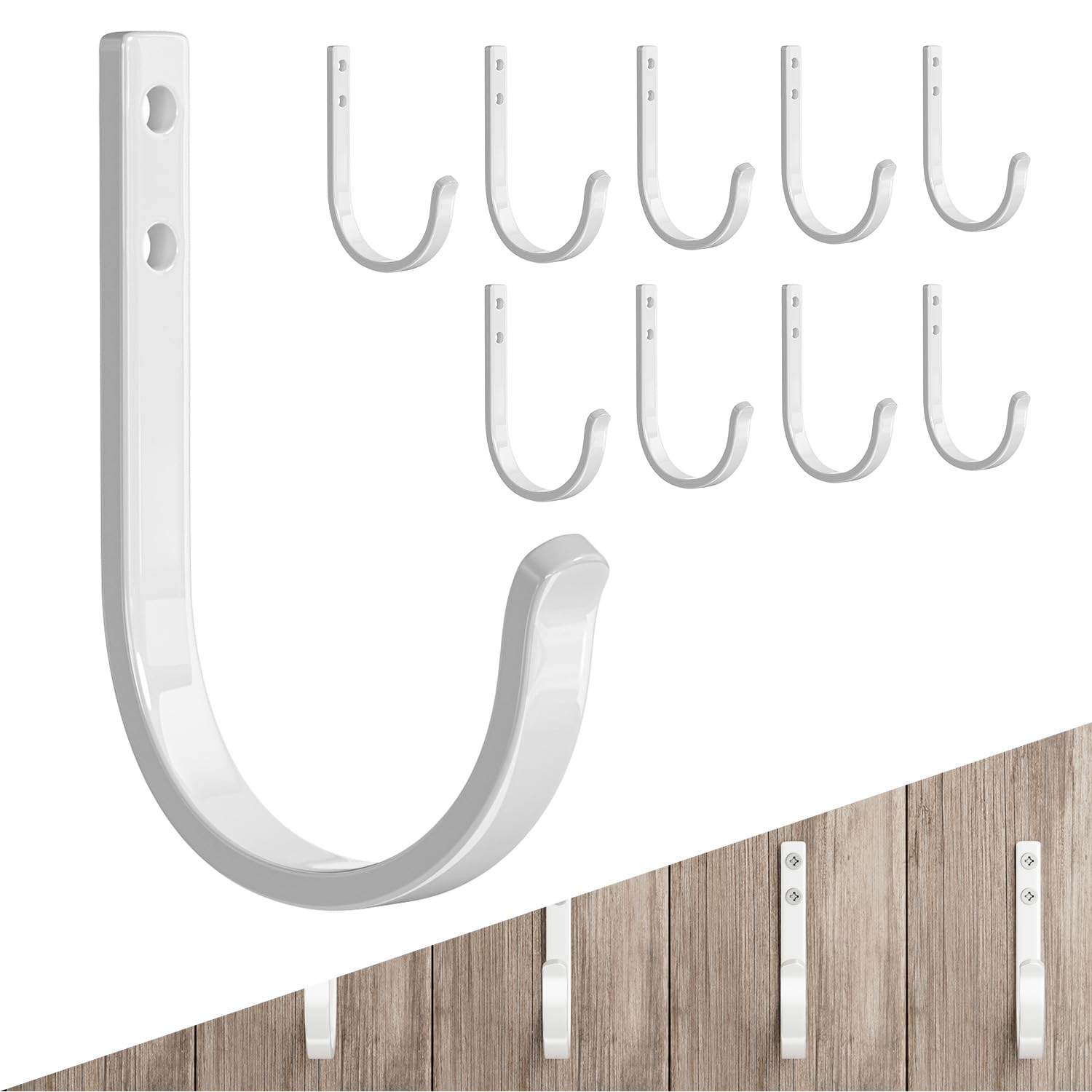 Amazon.com: niffgaff 10-Pack Wall Outdoor Hooks for Hanging Coat - 22LB ...