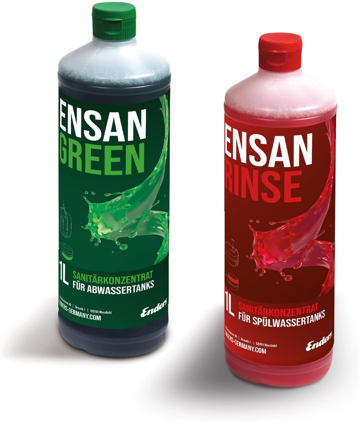 Enders Sanitärflüssigkeiten Set Set Ensan Green 1l + Ensan Rinse 1l ...