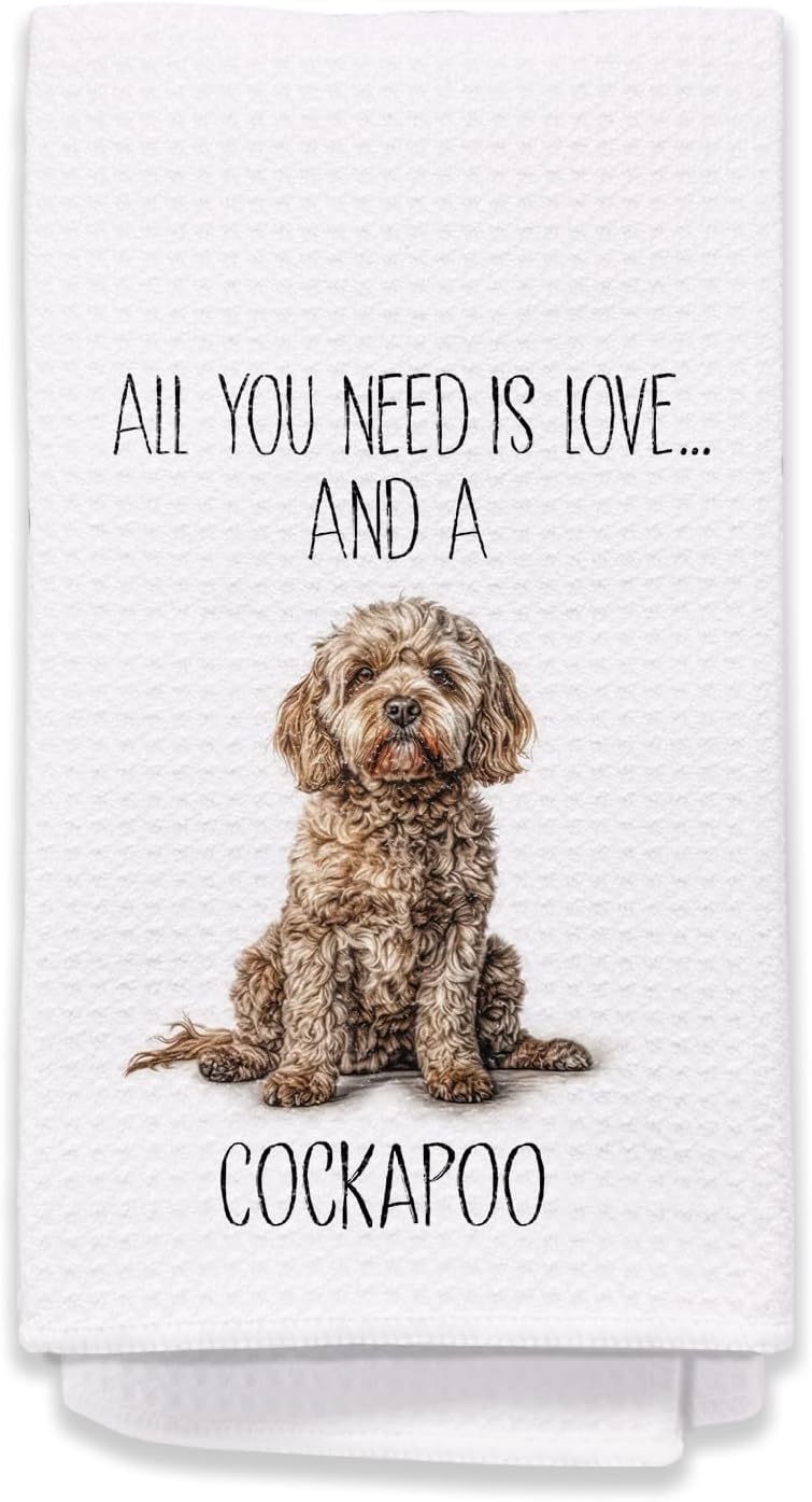 Amazon.com: Cockapoo Gifts for Women, Cockapoo Kitchen Towels,Dog Hand ...