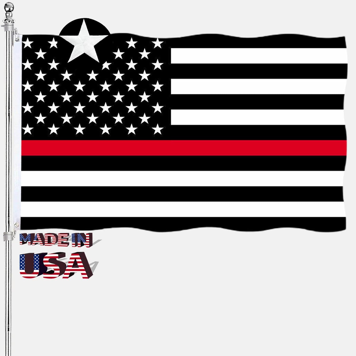 Amazon.com : Thin Red Line Flag 3x5 Firefighter American Flag ...