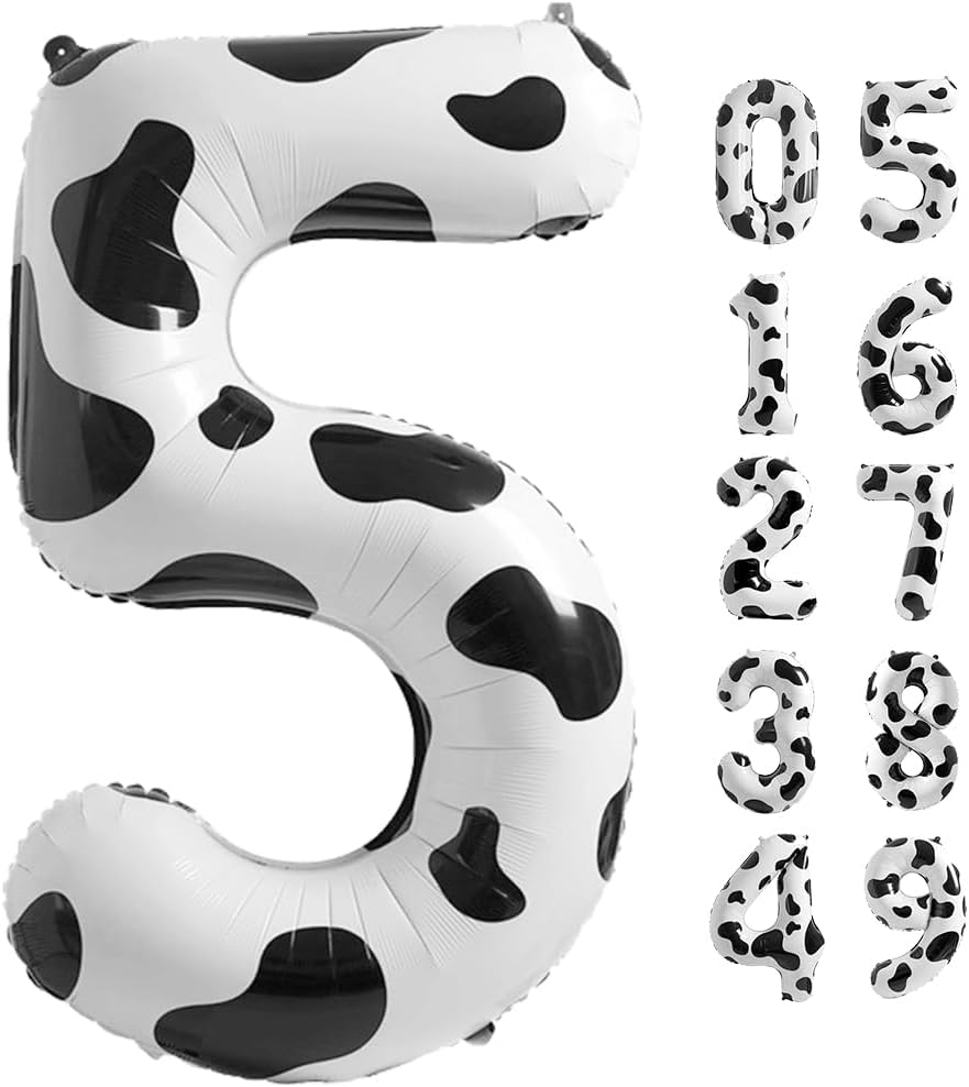 Amazon.com: Big Cow Print 40 Inch Numbers Balloons 0-9,Number 0 Digit ...