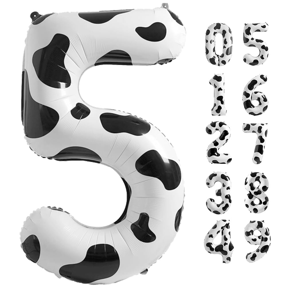 Amazon.com: Big Cow Print 40 Inch Numbers Balloons 0-9,Number 0 Digit ...