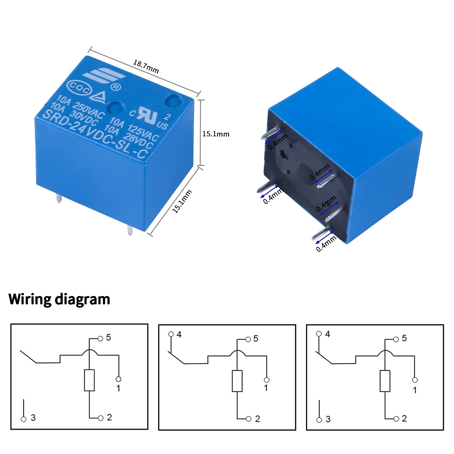 Snapklik.com : 12Pcs 24V DC Mini Power Relay Auto PCB SRD-24VDC-SL-C 5 ...