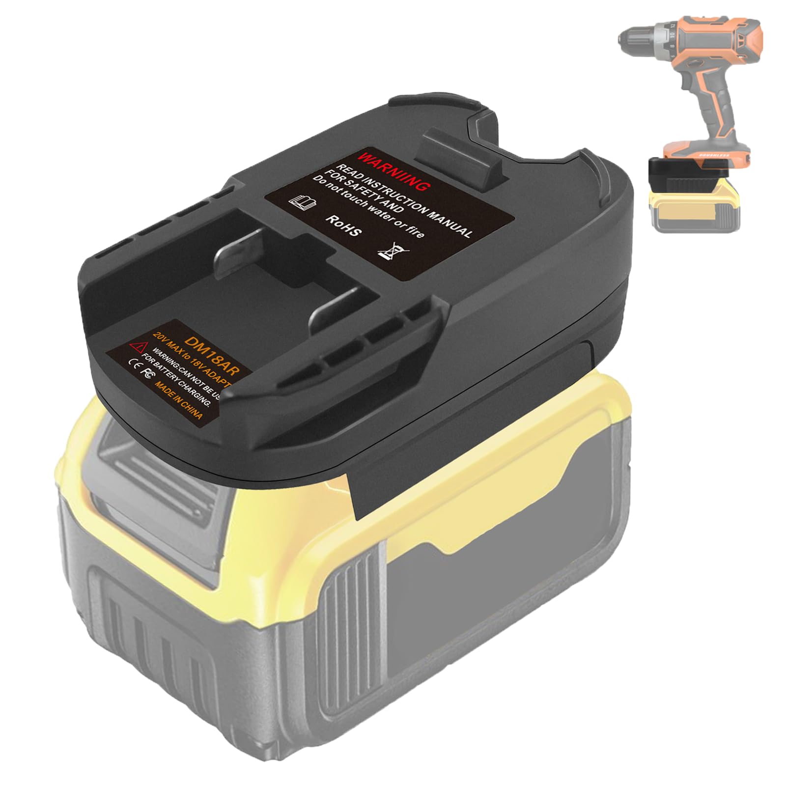 Snapklik.com : Adapter For Dewalt 20V 18V Li-ion Battery Converter To Ridgid AEG 18V Hyper Li ...