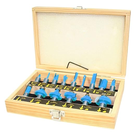 SPARES2GO Tungsten Carbide Tipped Router Bit Set (15 Pieces, 12.7mm 1/2 ...