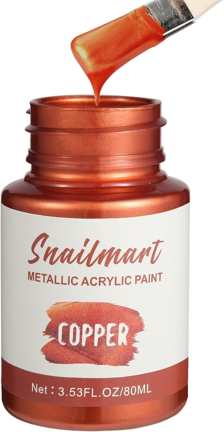 Amazon.com: 80ml Metallic Copper Acrylic Paint with 1 Brushes,Copper ...