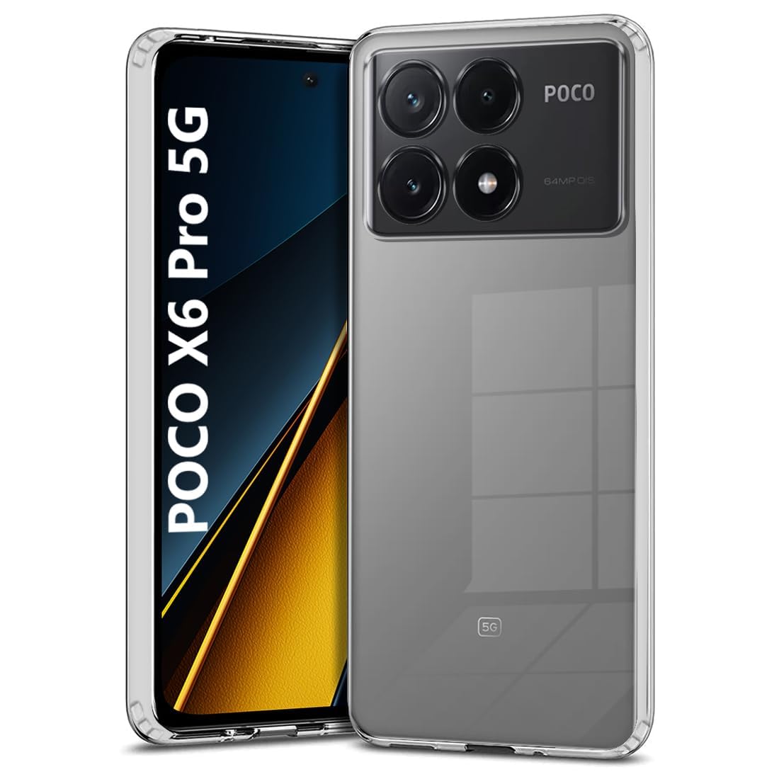 JGD PRODUCTS for Poco X6 Pro 5G Premium Transparent Soft Silicon Back ...