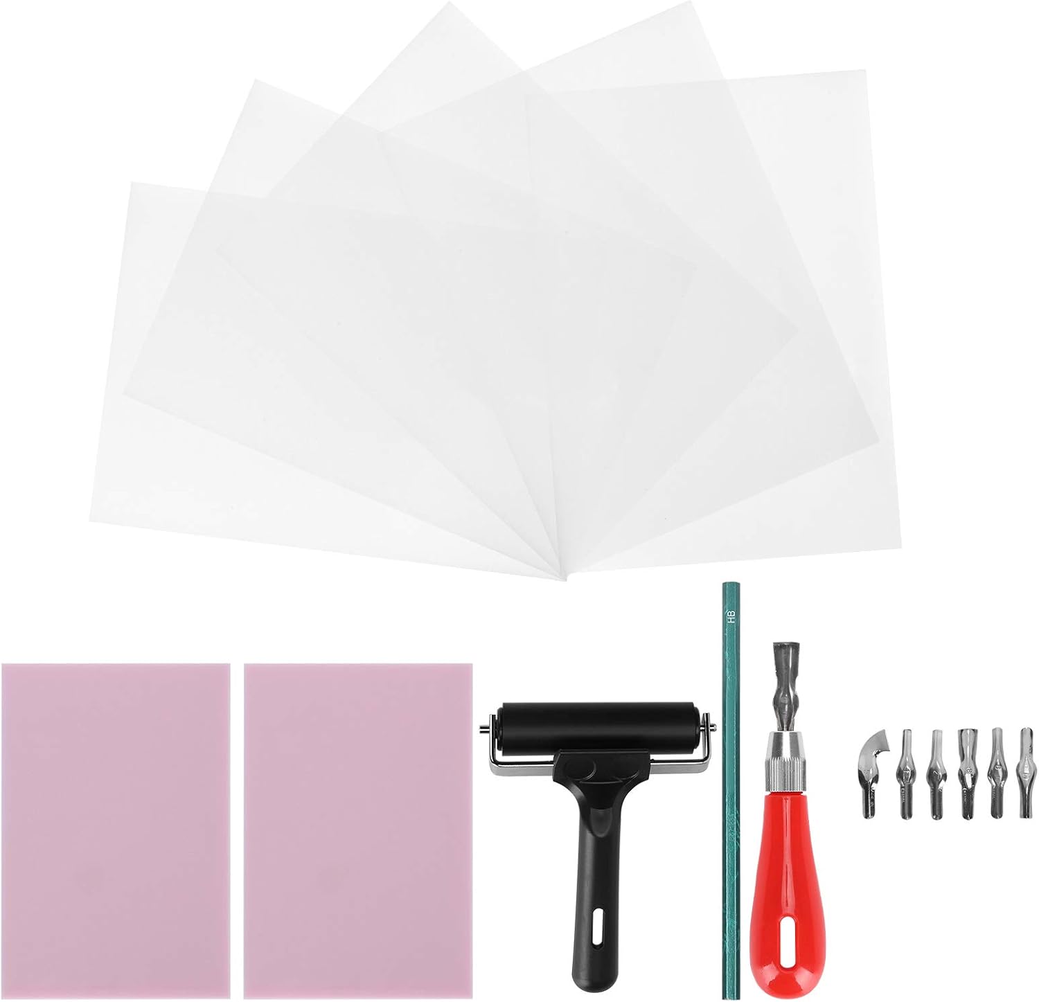 Rubber Stamp Making Kit, Sturdy and Durable with 6 Cutter Blades Rubber ...