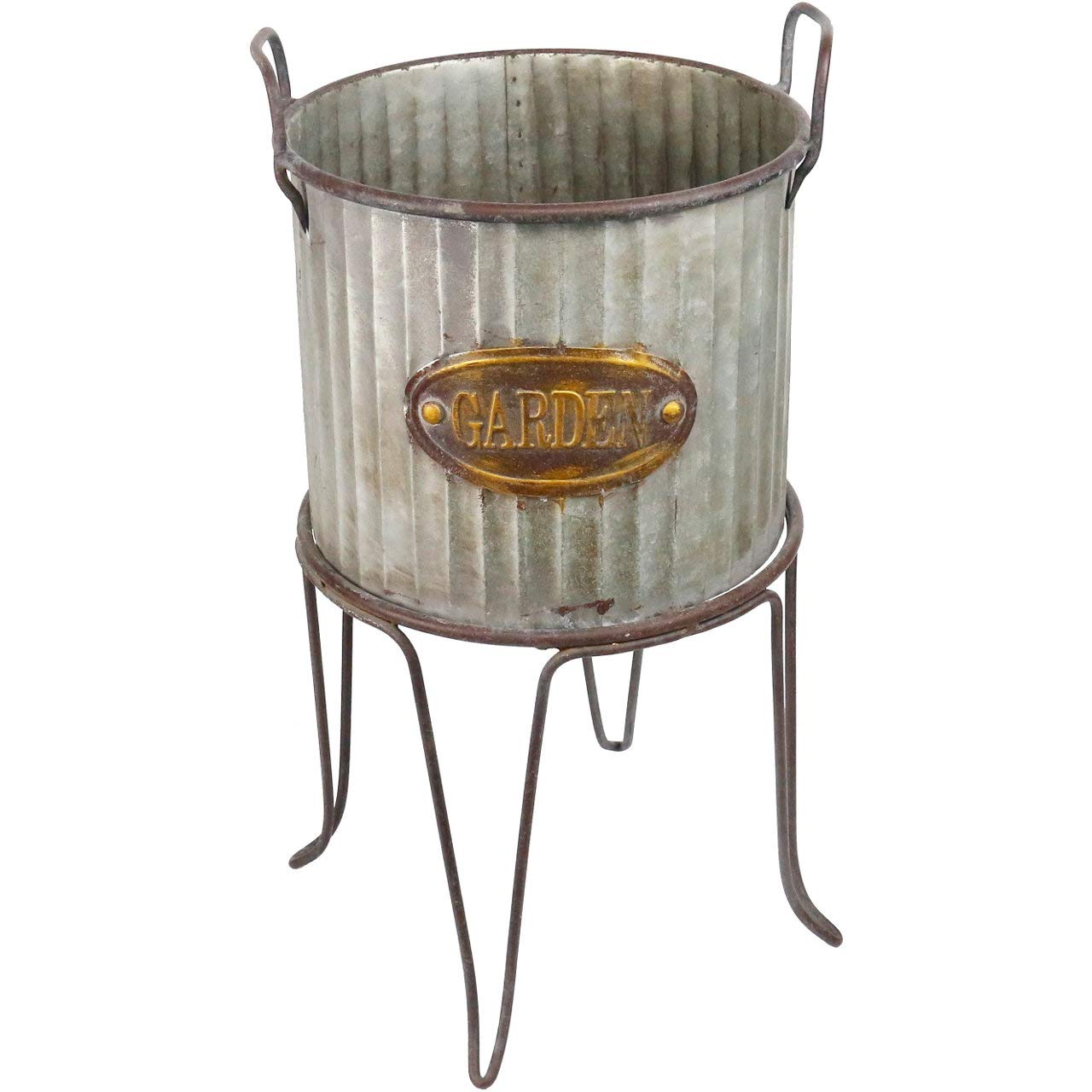Alpine Corporation 51 cm Tall Outdoor Large Metal Flower Can Planter ...