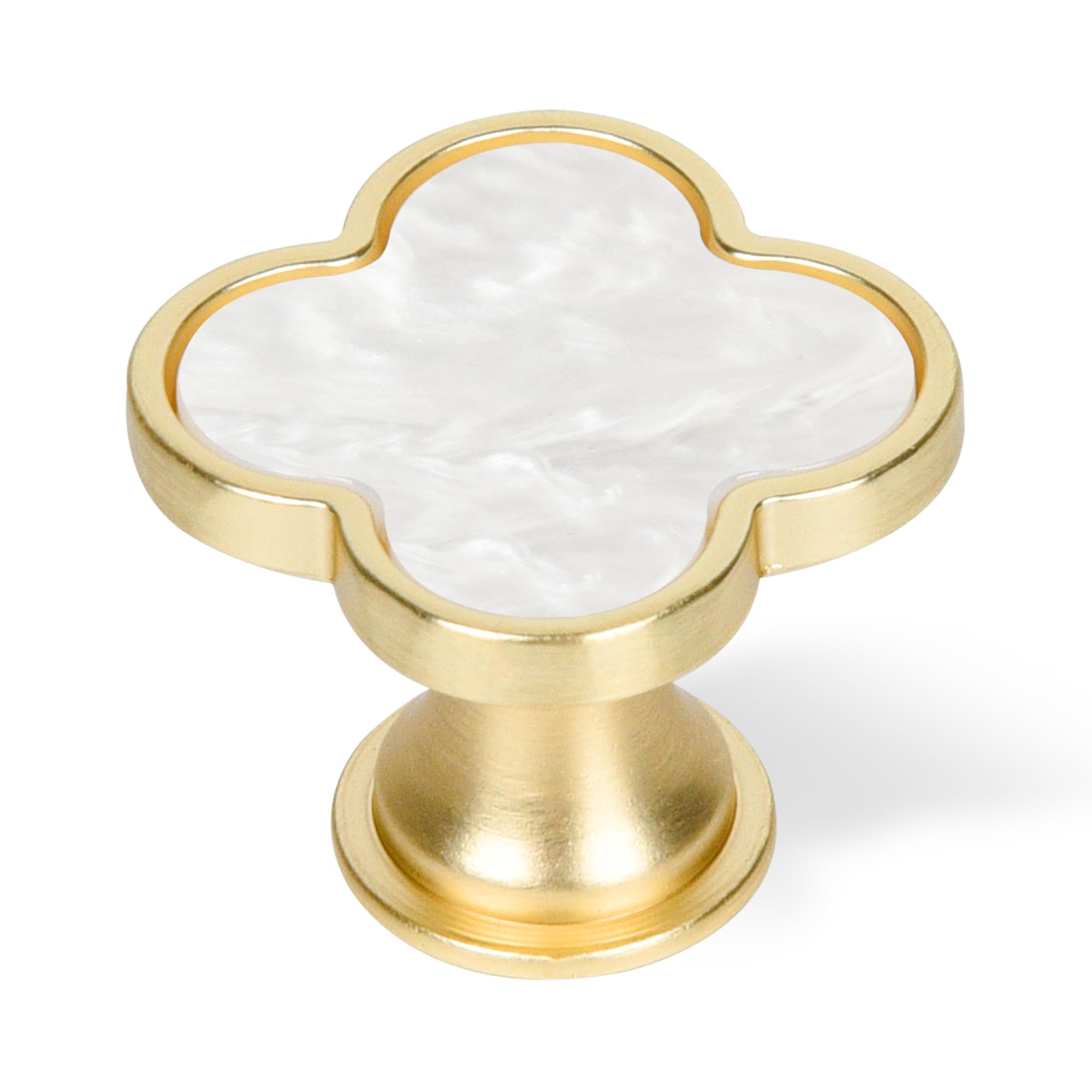 Dechours Pearl Clover Knobs, Gold Drawer Knobs, Dresser Knobs 6 Pack ...