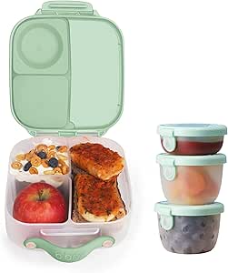 Amazon.com: b.box Mini Lunchbox (Spearmint) + Snack Tubs Combo Pack ...
