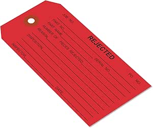 Amazon.com: SmartSign Inspection Rejected Tags | 4-3/4" x 2-3/8" Size 5 ...