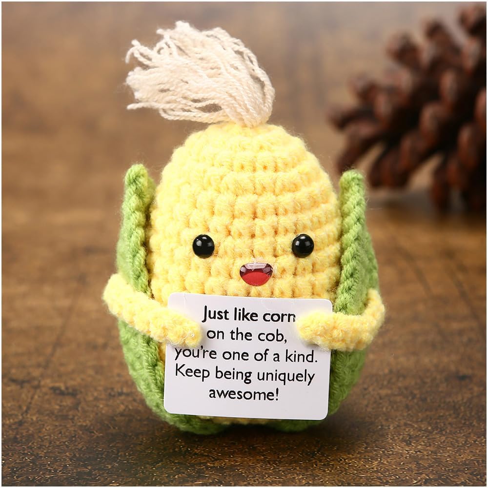 Amazon.com: Handmade Crochet Corn with Inspirational Card - Cheerful ...
