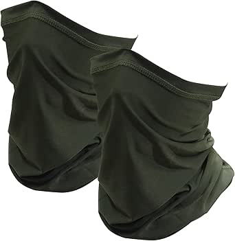 SHEVERCH 2 pack Army Green Neck Gaiter Mask for Men Women UV Sun ...