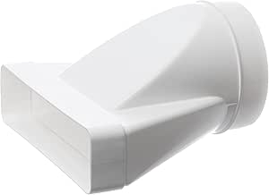 220x55mm - Ø 125mm Plastic Ducting Adaptor - Rectangular Flat Channel ...