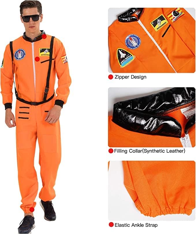 Amazon.com: EraSpooky Men’s Astronaut Spaceman Jumpsuit Adult Halloween ...