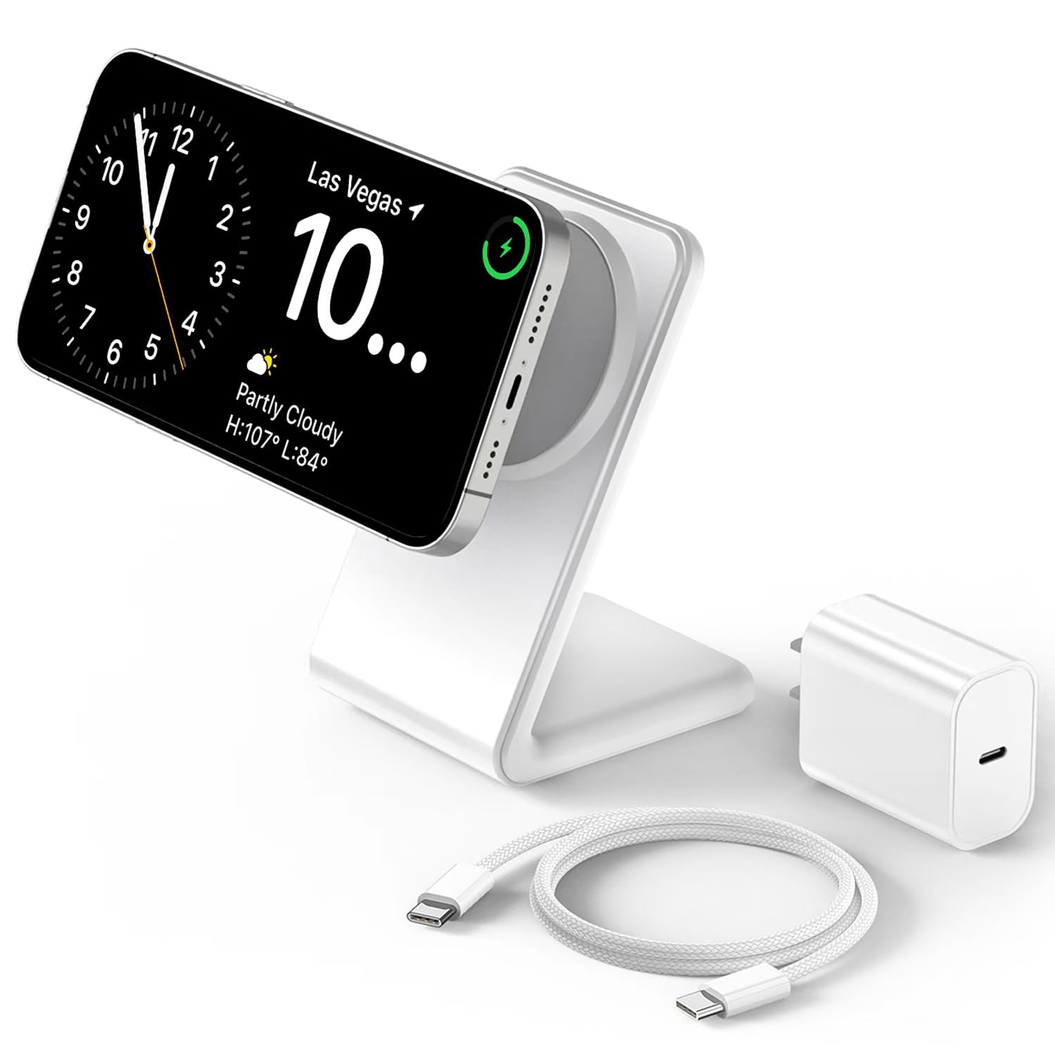 Amazon.com: Mag-Safe Charger Stand for iPhone 16 (with 20W Adapter, 5Ft Cable), Magnetic ...