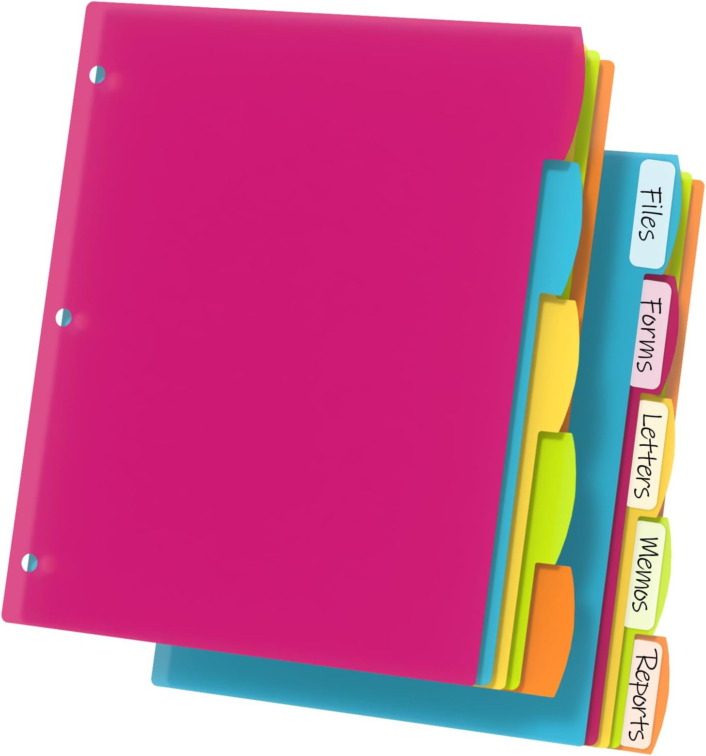 Amazon.com : A-Z Dividers for 3 Ring Binder 21 Tab Plastic Binder ...