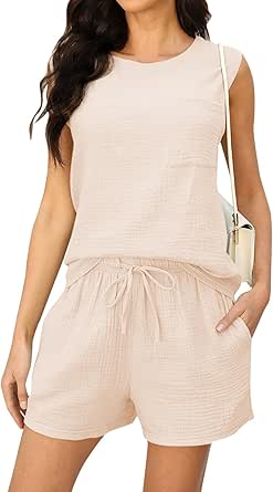 Amazon.com: Generic Women's 2024 Summer Fashion Round Neck Sleeveless ...