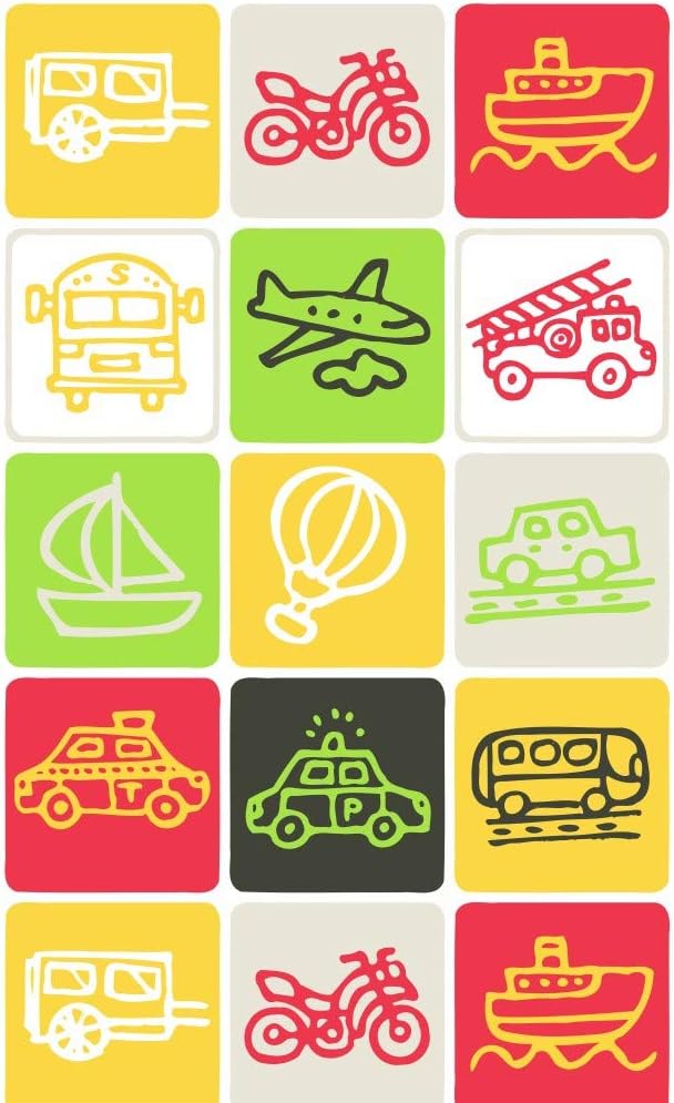 Transportation Collage - Self Adhesive - Peel & Stick Wall Mural - 80 ...