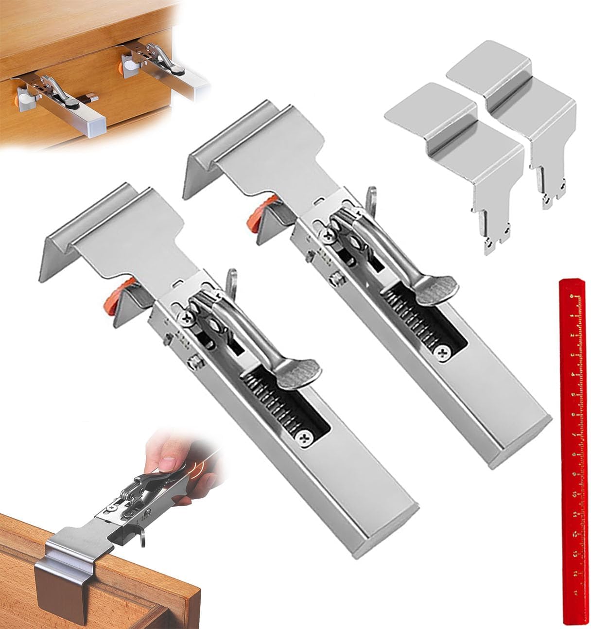2 Pack Drawer Front Installation Clamps, Adjustable Drawer Fixing Clamp ...