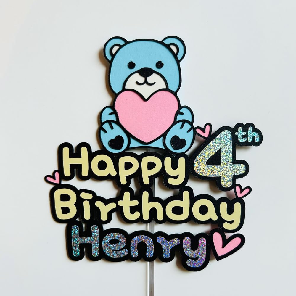 Kids Birthday Cake Topper Personalized Happy Birthday Cake Topper ...