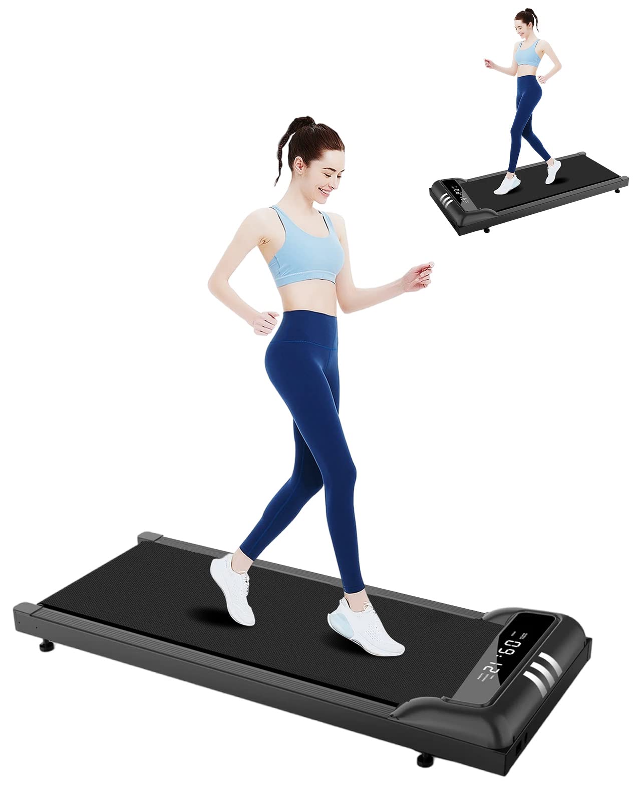JURITS Walking Pad - 2 in 1 Under Desk Treadmill for Home/Office with ...