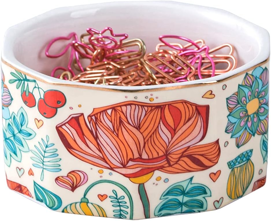 Amazon.com : MONOSUGO Ceramic Paper Clip Holder 2 PCS Set, Square Paper ...